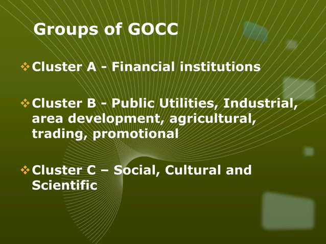 Goverment Owned and Contolled Corporation (GOCC) - Report | PPTX ...