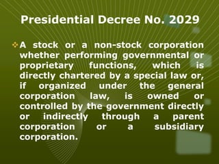 Goverment Owned and Contolled Corporation (GOCC) - Report | PPTX