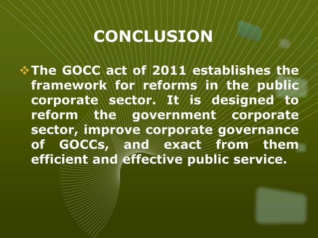 Goverment Owned and Contolled Corporation (GOCC) - Report | PPTX ...