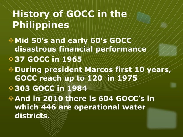 Goverment Owned and Contolled Corporation (GOCC) - Report | PPTX ...