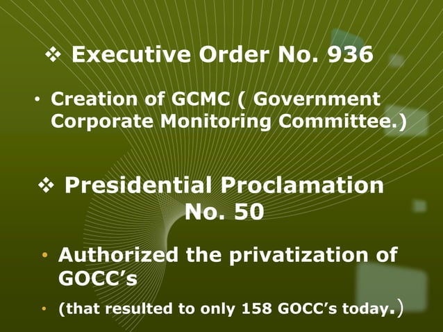 Goverment Owned and Contolled Corporation (GOCC) - Report | PPTX ...