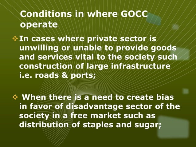 Goverment Owned and Contolled Corporation (GOCC) - Report | PPTX | Business Accounting & Finance ...