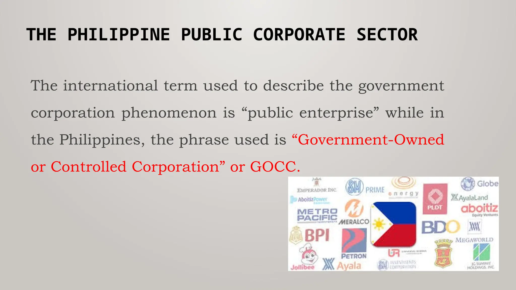 GOCCs-Lecture-2.pptx Government - owned and controlled corporation | PPTX | Business Accounting ...