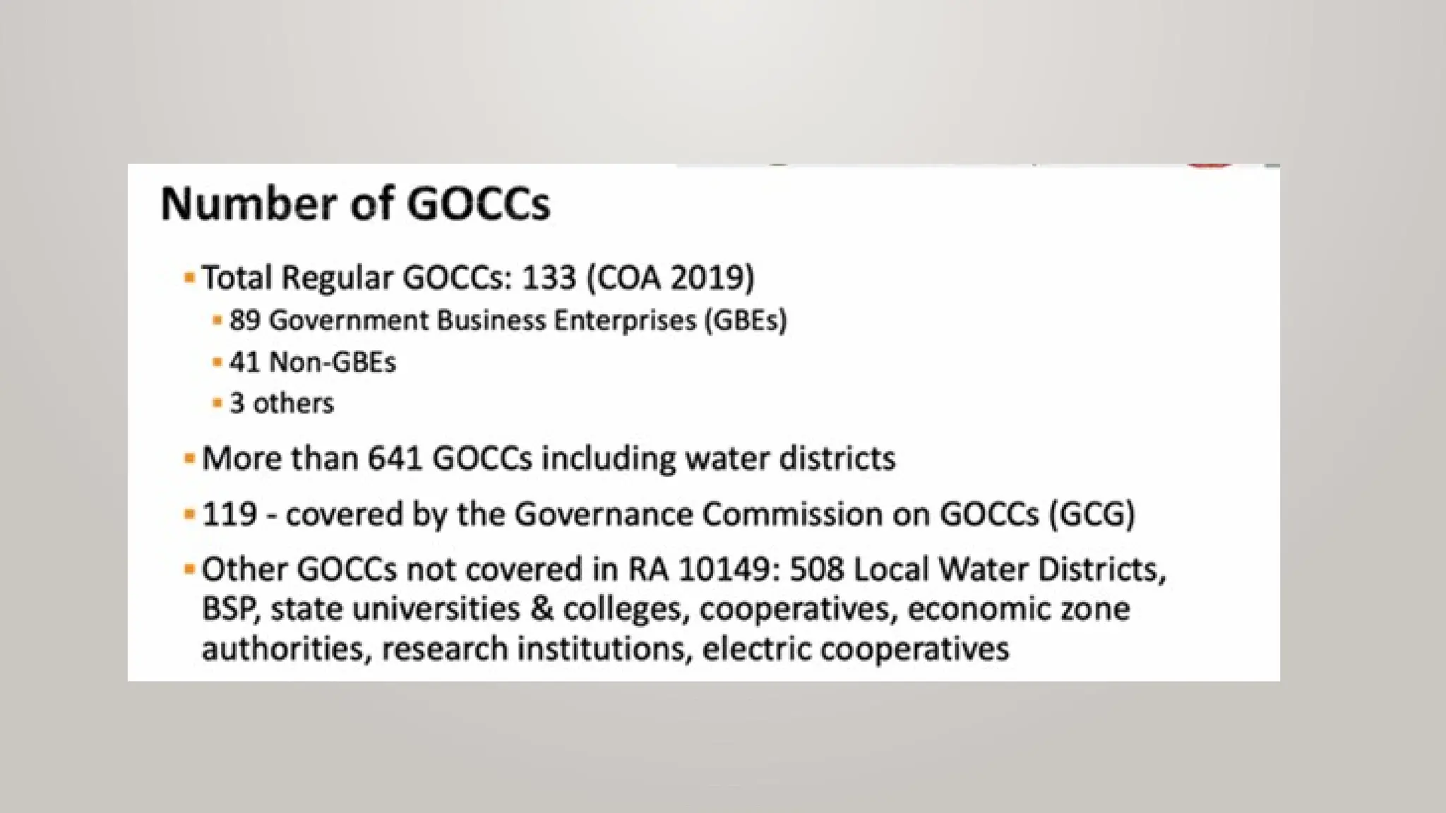 GOCCs-Lecture-2.pptx Government - owned and controlled corporation | PPTX