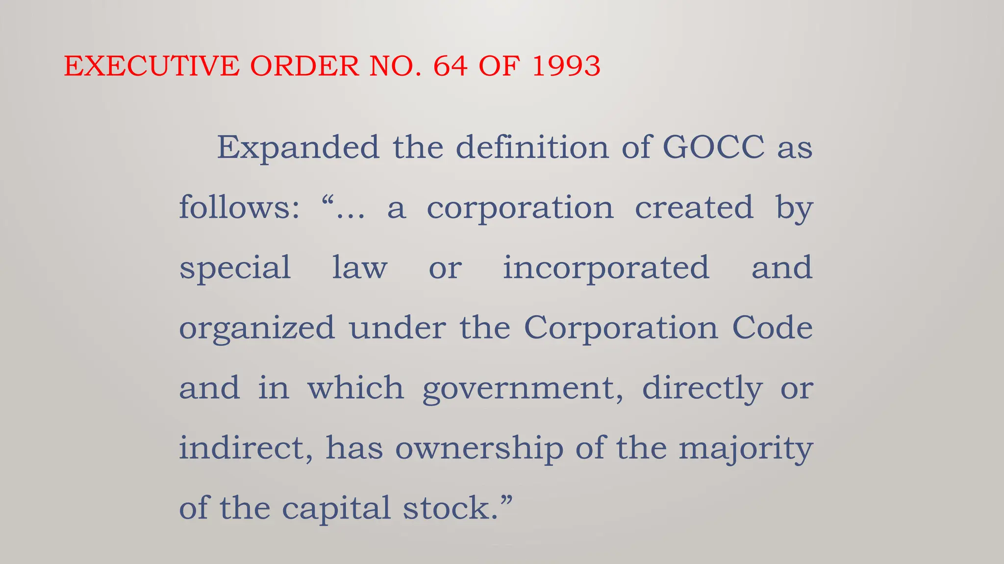 GOCCs-Lecture-2.pptx Government - owned and controlled corporation | PPTX