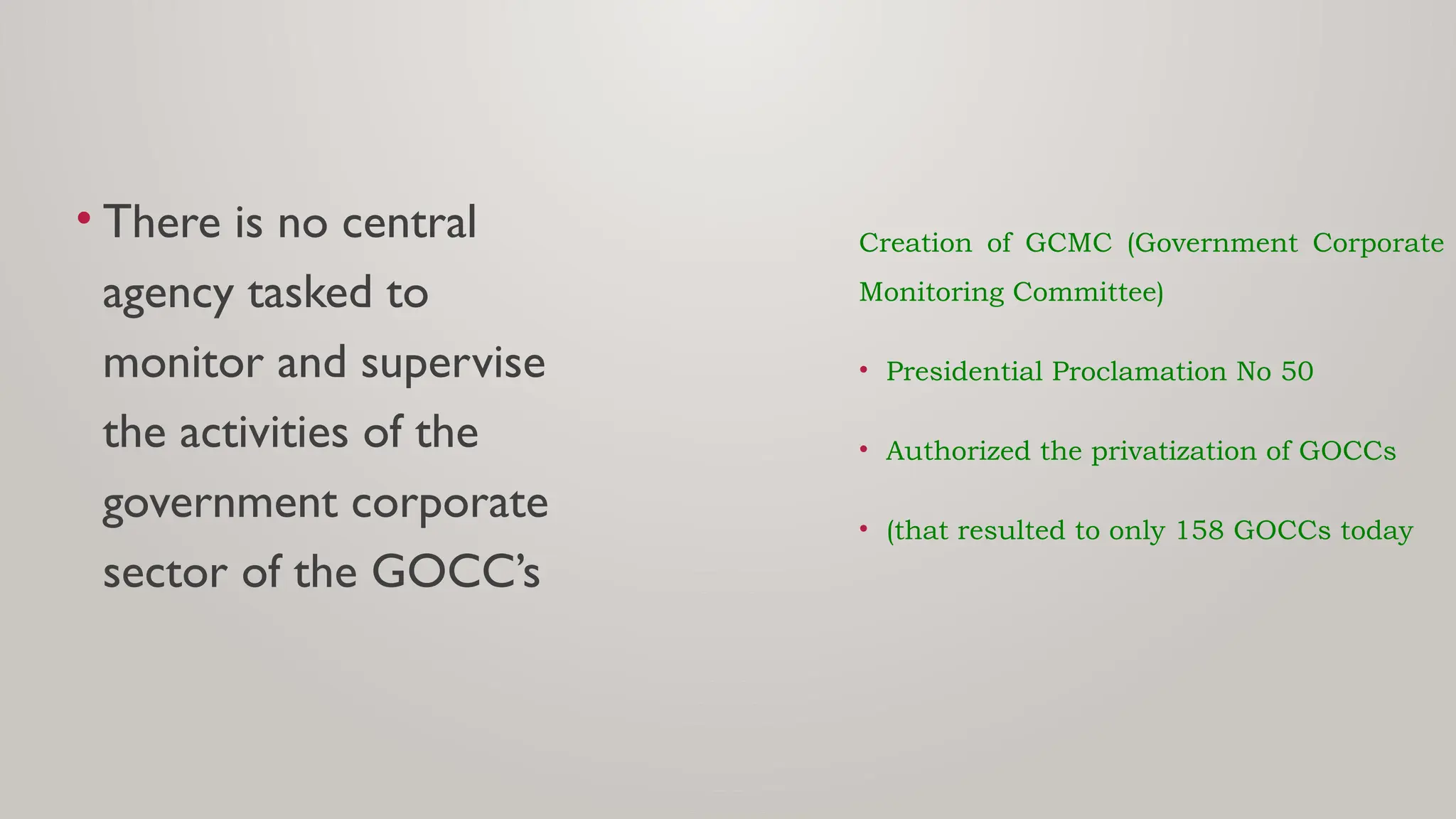 GOCCs-Lecture-2.pptx Government - owned and controlled corporation | PPTX