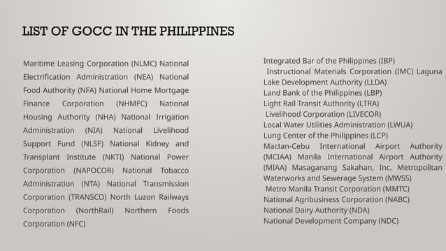 GOCCs-Lecture-2.pptx Government - owned and controlled corporation ...