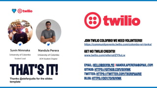 Go codeless with twilio studio.pptx | Computer Software and Applications | Computing