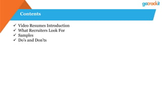 GoCrackIt Video Resumes | PPTX | Internet for Beginners | Internet