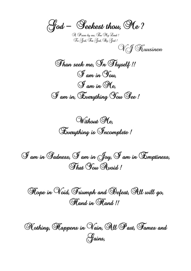 God- Seekest Thou Me ? | PDF