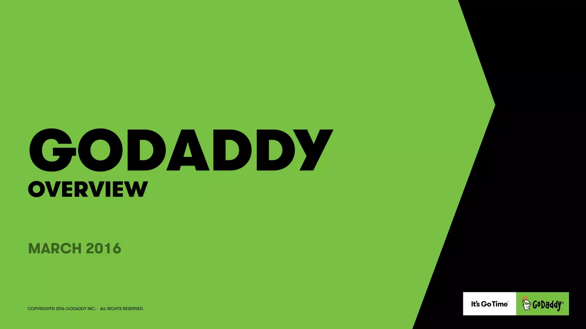 Go daddy overview - March 2016 | PPT | Free Download