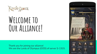 GOD Alliance Onboarding (ENG) for King's Choice, S-1315 | PPT