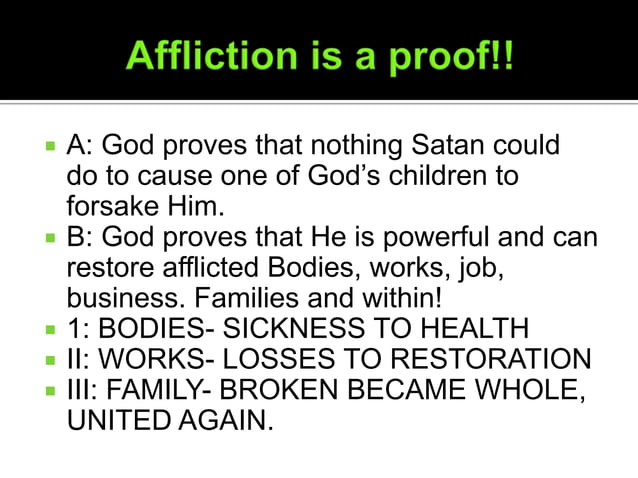 God allowed affliction with a purpose!! | PPTX