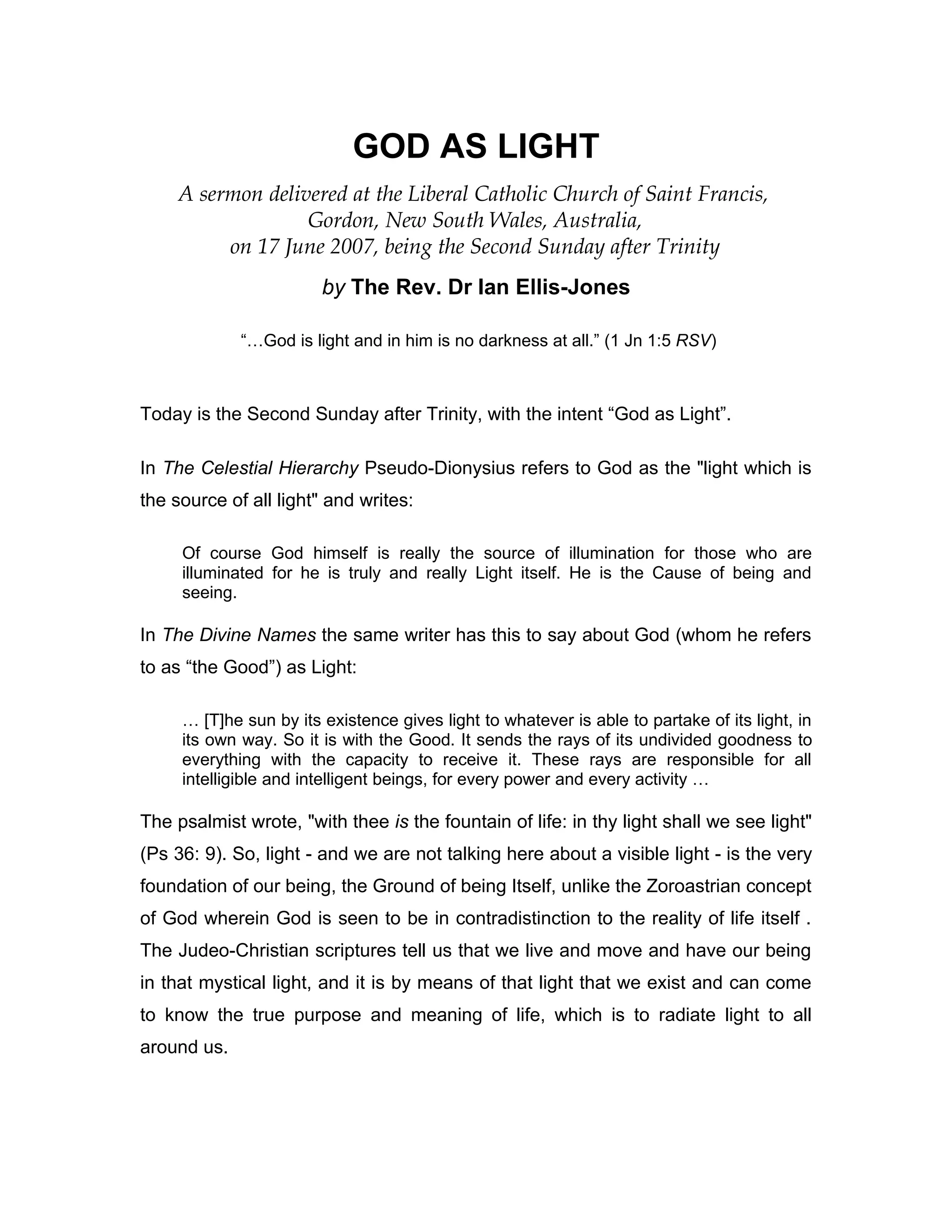 GOD AS LIGHT | DOC