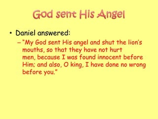 God Cared For Daniel When He Fasted | PPTX