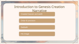 God as the Creator and the Redeemer – A Biblical Overview | PPTX