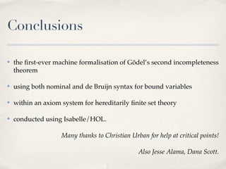 A Machine-Assisted Proof of Gödel's Incompleteness Theorems | PPT