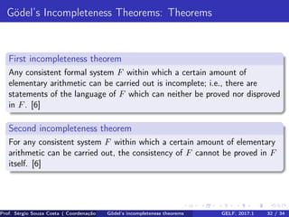 Gödel’s incompleteness theorems | PPT