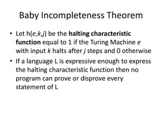 Incompleteness without Godel Numberings | PPT