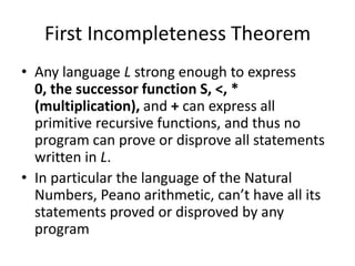 Incompleteness without Godel Numberings | PPT