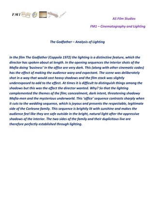 Godfather and lighting hanfout | PDF