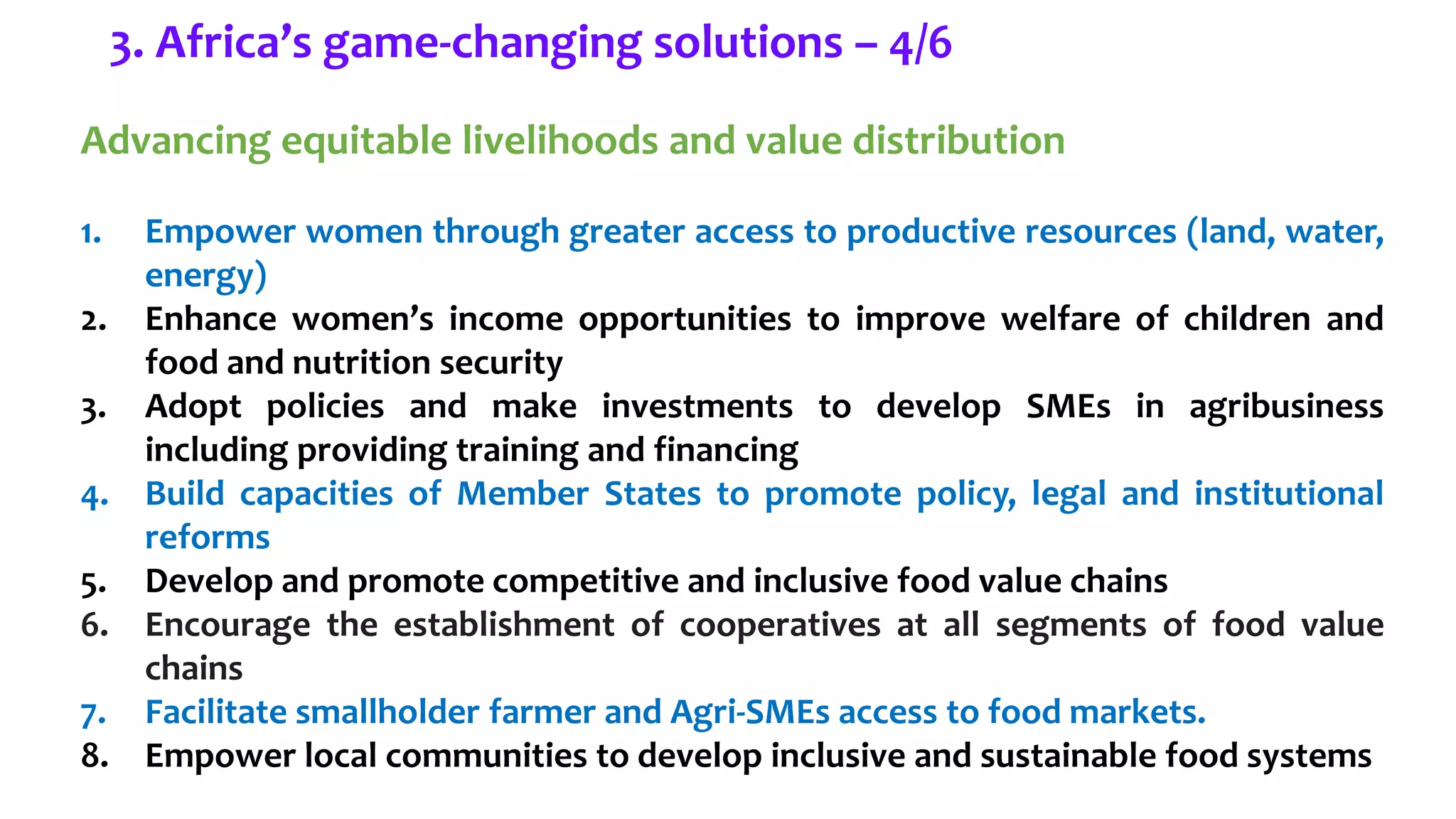 Africa Common Position to the UNFSS at the Ethiopia One CGIAR Launch ...