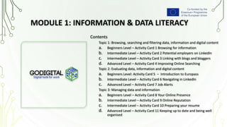 GoDigital project: Module 1 - Information and Data Literacy | PPT
