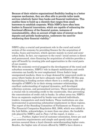 NBFC in India and Their Future | DOCX