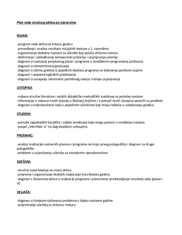 Godišnji plan i program rada 2015