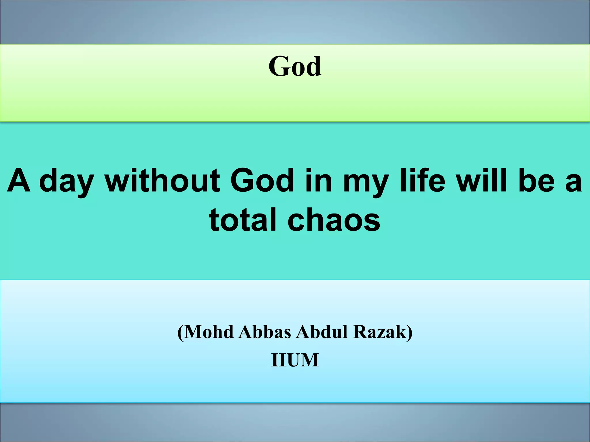 God in my life | PDF