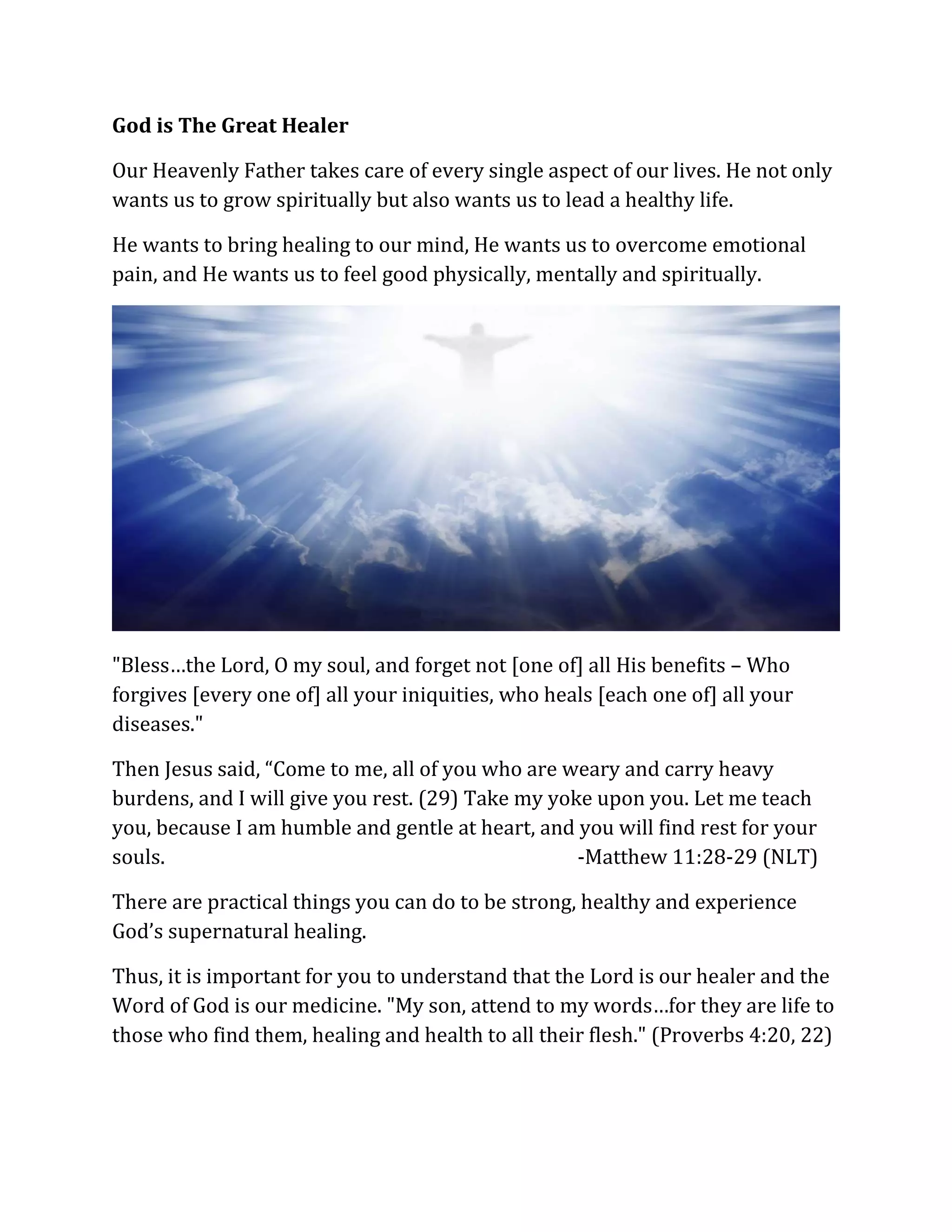 God is The Great Healer | PDF