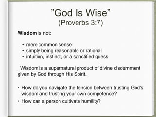 God Is Wise | PPTX