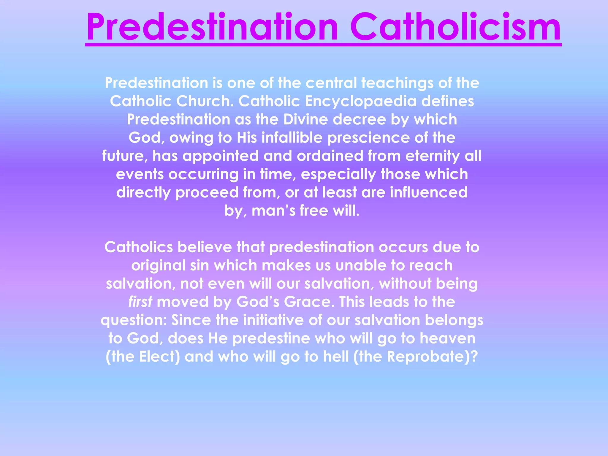 A2 Religious Studies Freewill and Predestination | PPTX