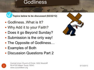 Putting on Godliness | PPTX