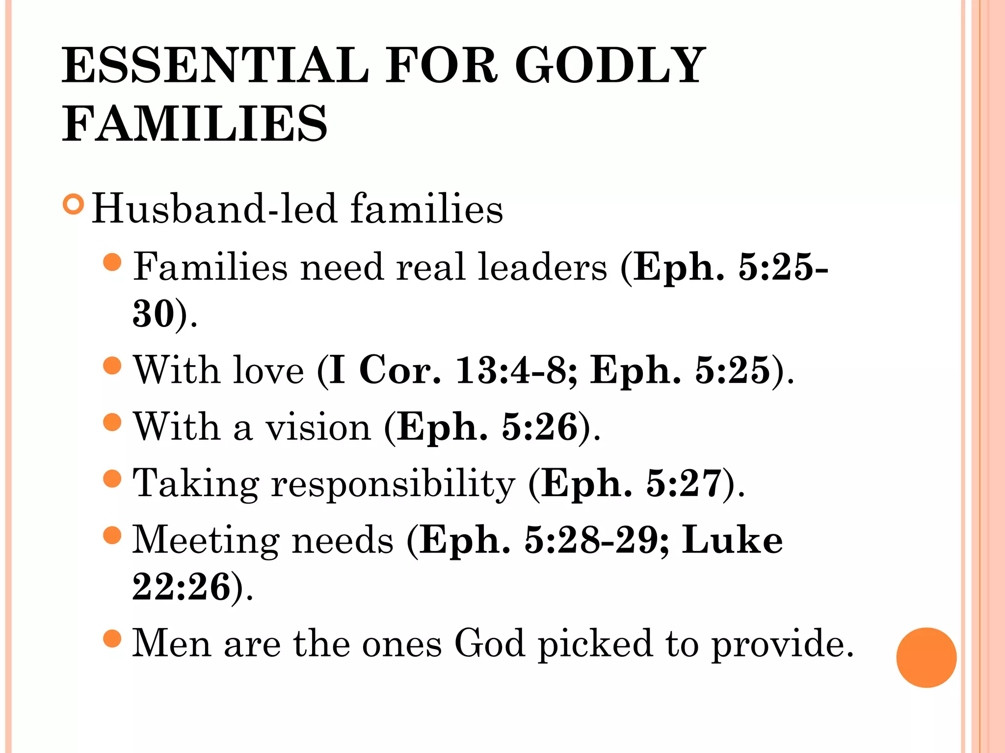 Essentials for Godly Families | PPT