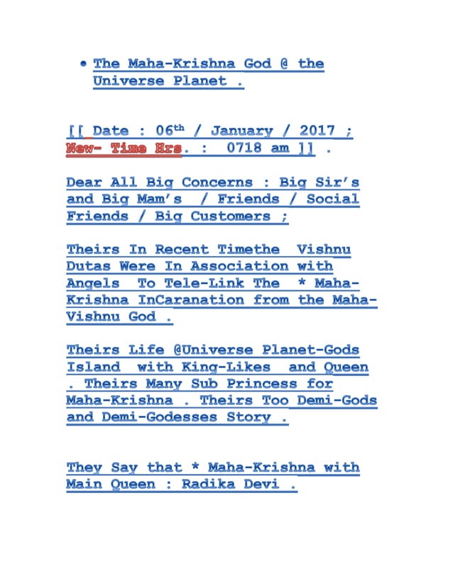 God maha krishna @universe planet . | DOCX