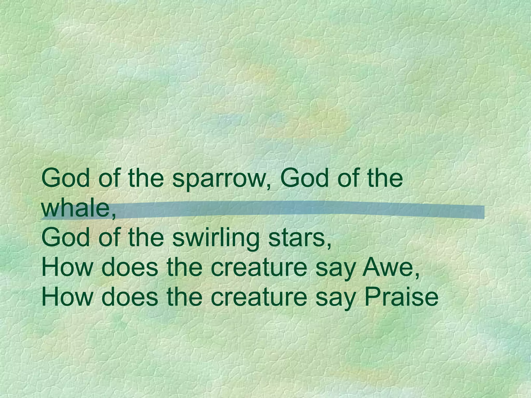 God of the sparrow | PPS