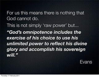 Evans, Our God is Awesome: God's Omnipotence | PDF