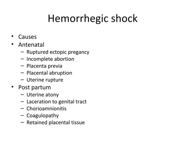 Shock in obstetrics | PPT | Pregnancy | Reproductive Health