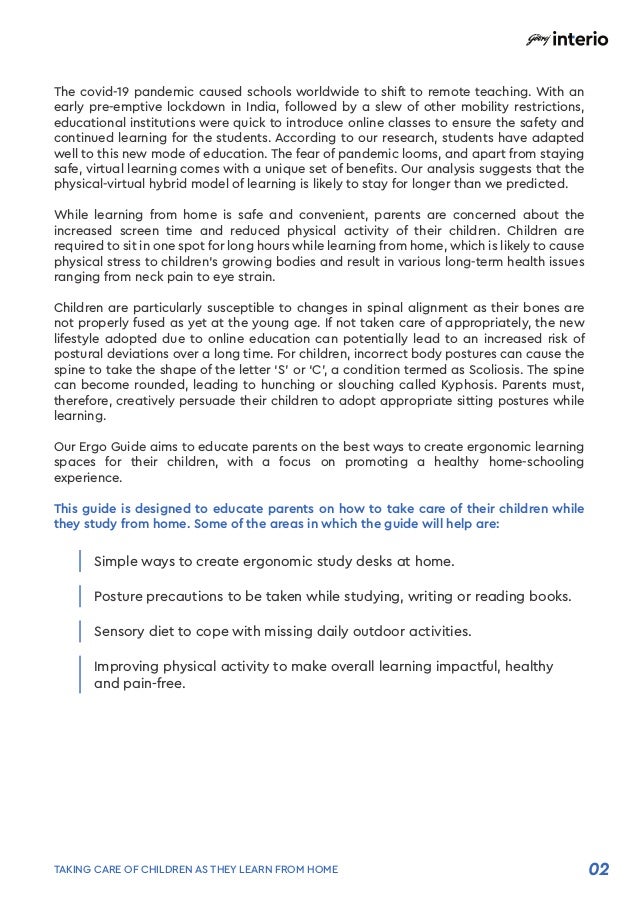 Taking Care of Children As They Learn From Home | PDF