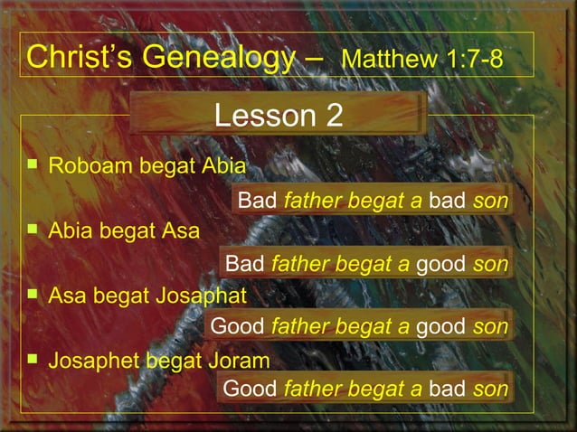 Gods Lessons Through Genealogies | PPT | Christianity | Religion ...