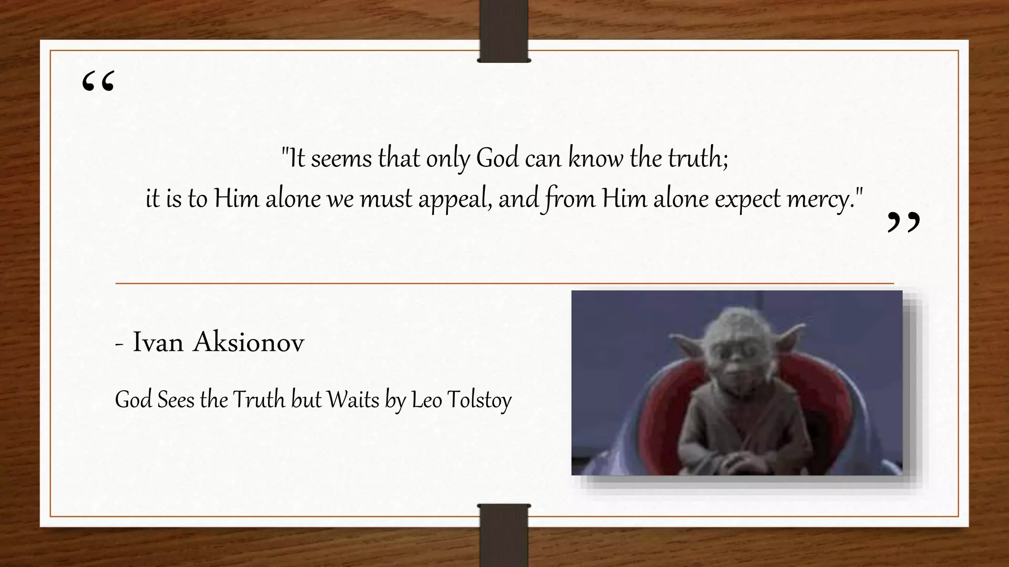 God Sees the Truth but Waits by Leo Tolstoy | PPTX