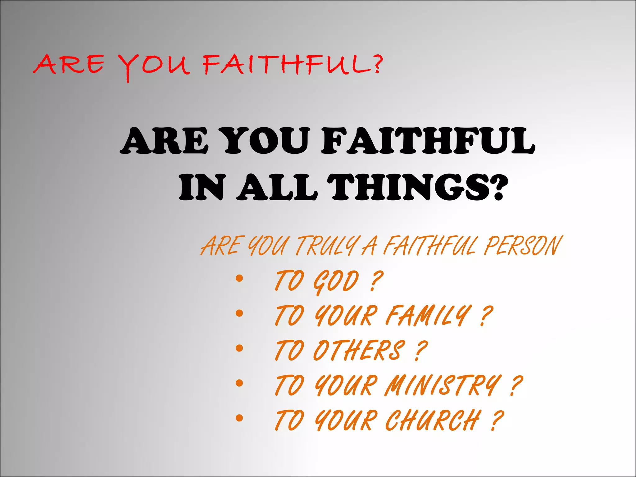 God's faithfulness | PPT