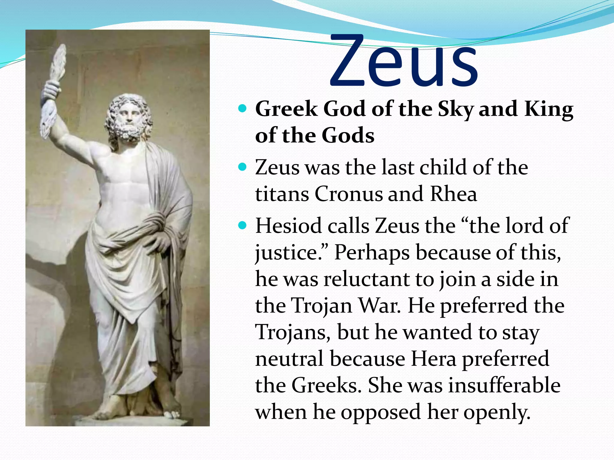 Gods and Goddesses (Role in the Trojan War) | PPT