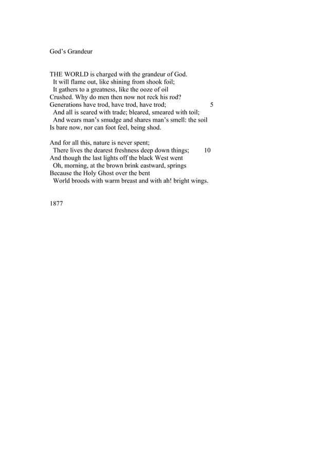 God's grandeur | PDF
