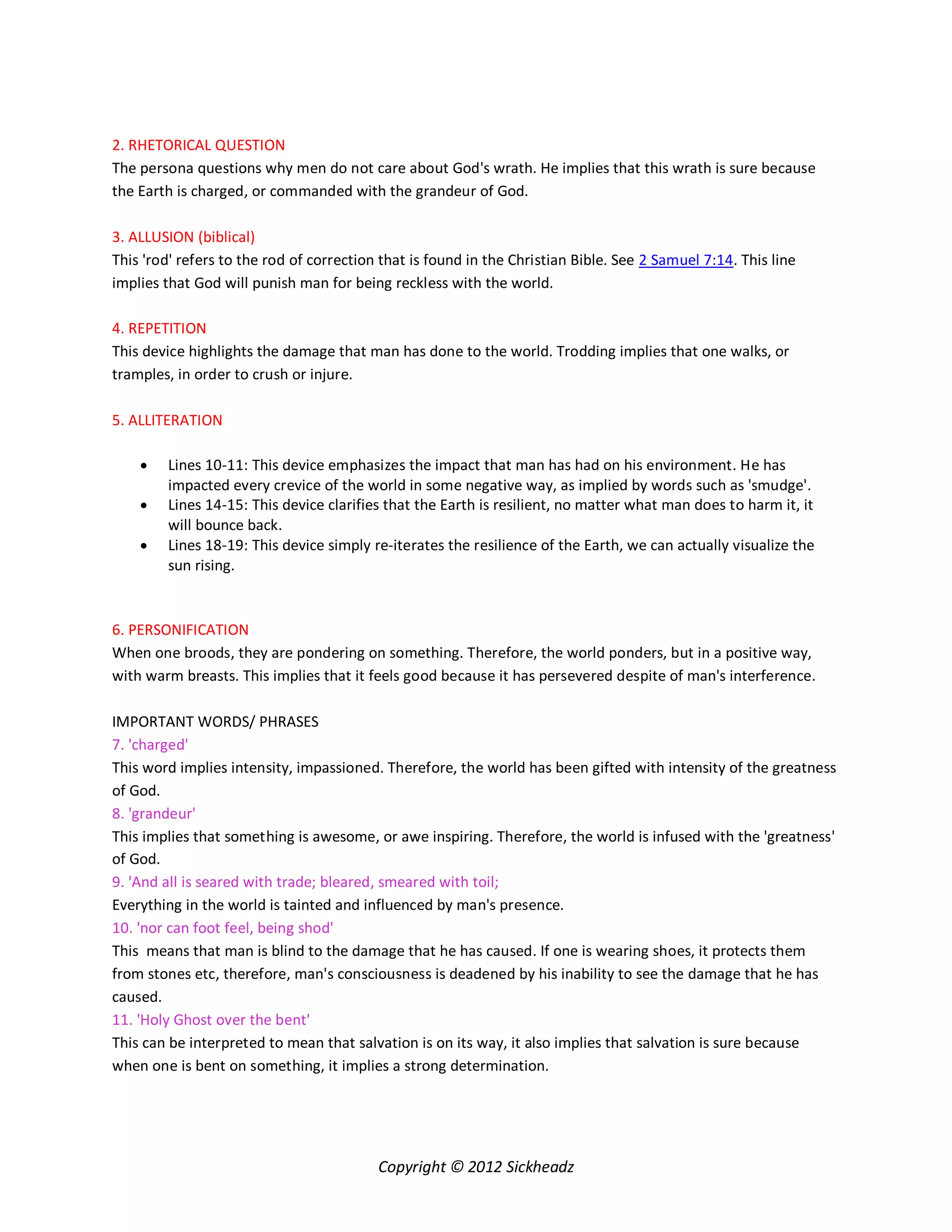 God's grandeur | PDF