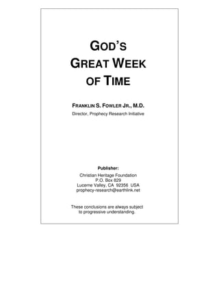 God's great week of time | PDF
