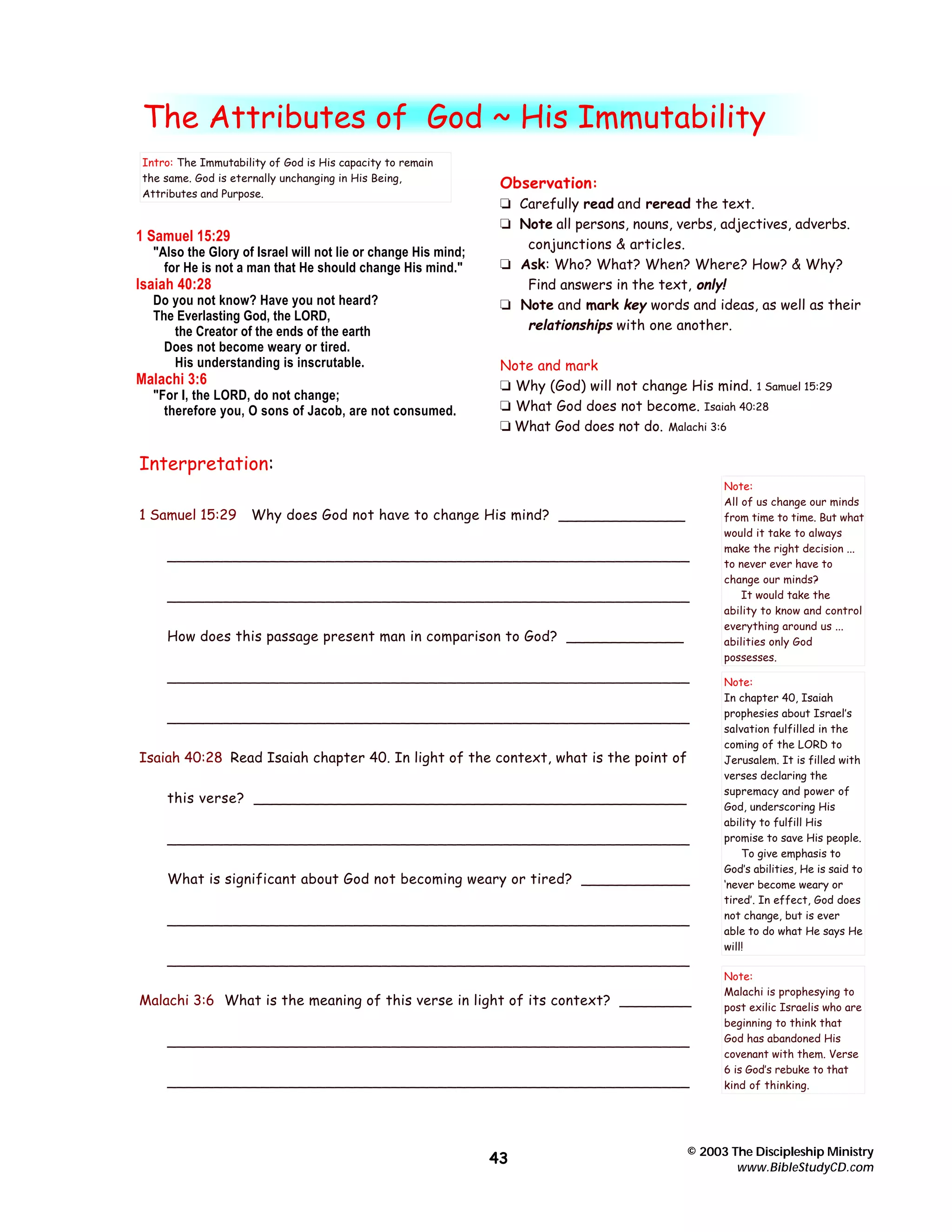 God's immutability | PDF