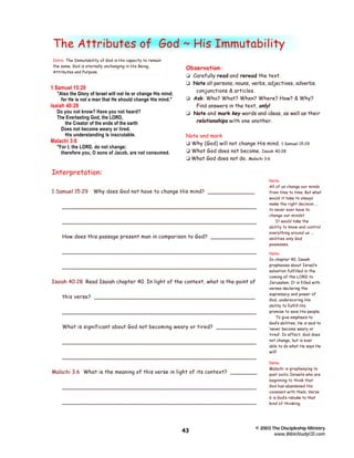 God's immutability | PDF