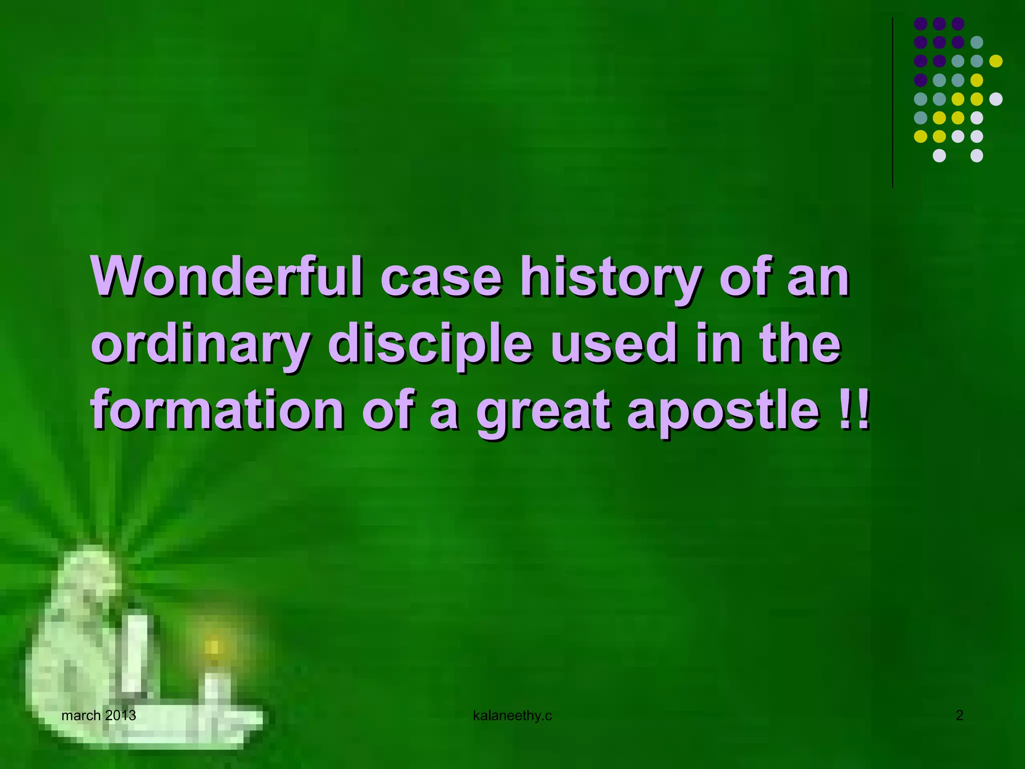 Ananias the instrument of God in Saul's conversion | PPT